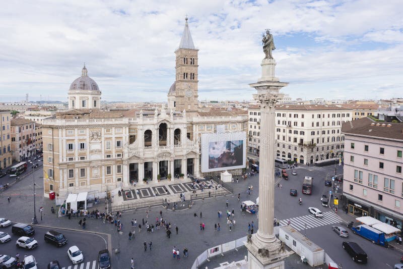 Top View of Square of Santa Maria Maggiore Piazza Di Santa Maria ...