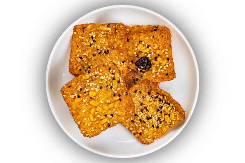 Top View of Square Shape Bars of Crispy Homemade Multigrain Rice ...
