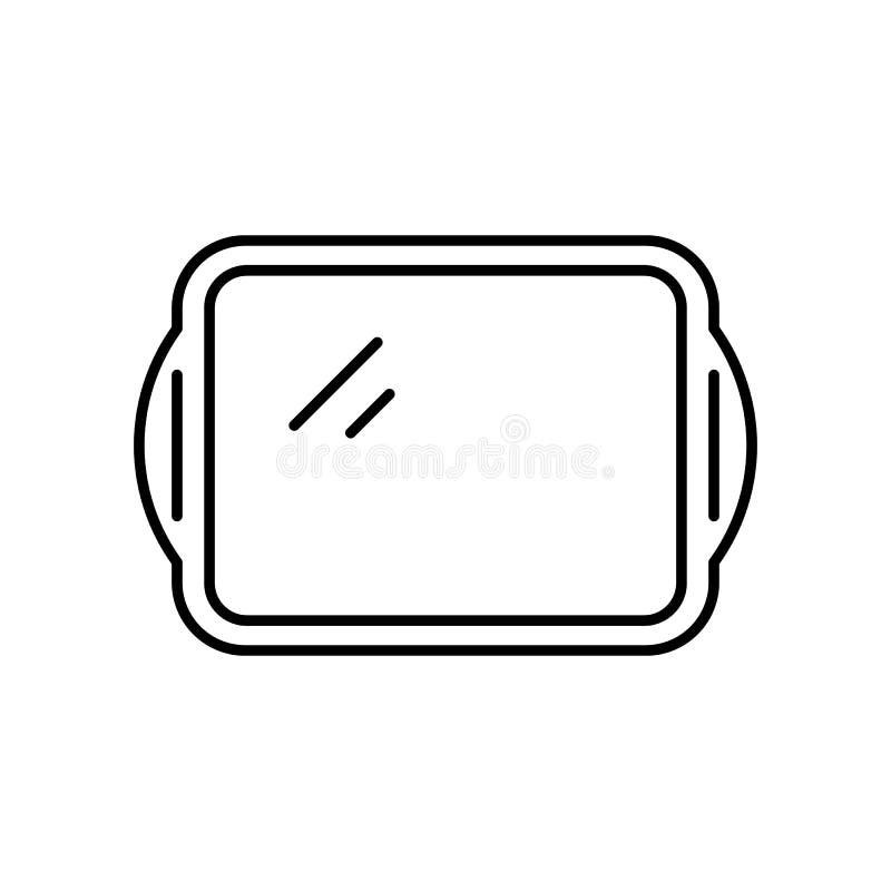Top View of Square Tray Vector Black Icon. EPS 10. Baking Dish, Sheet ...