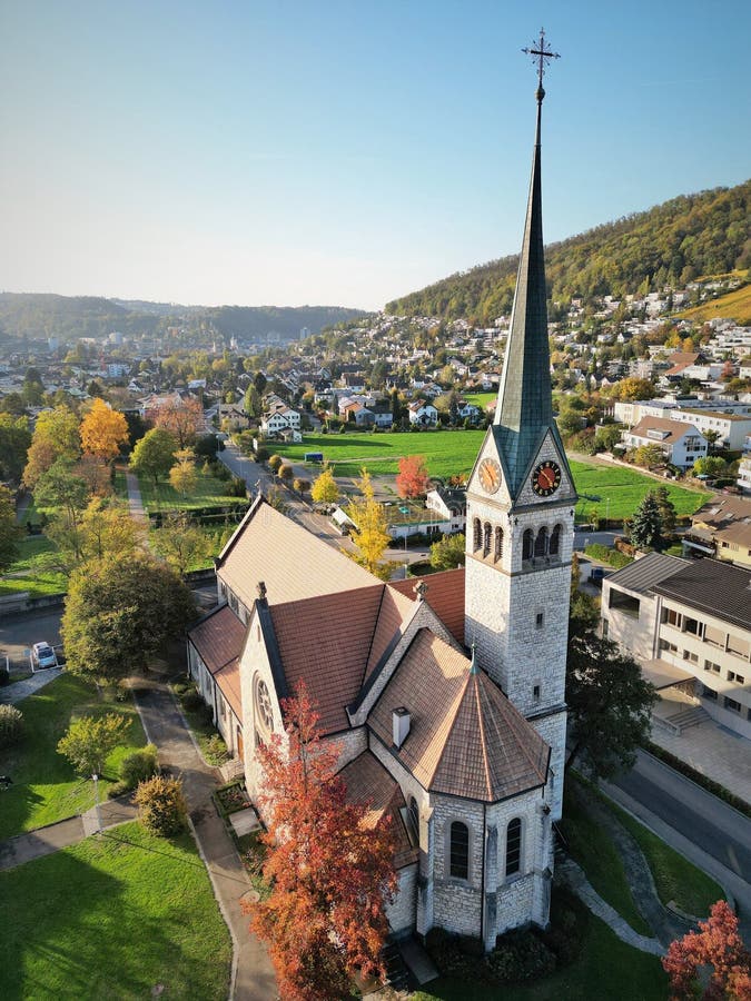 Top View of the St Sebastian Church in Wettingen Stock Image - Image of ...