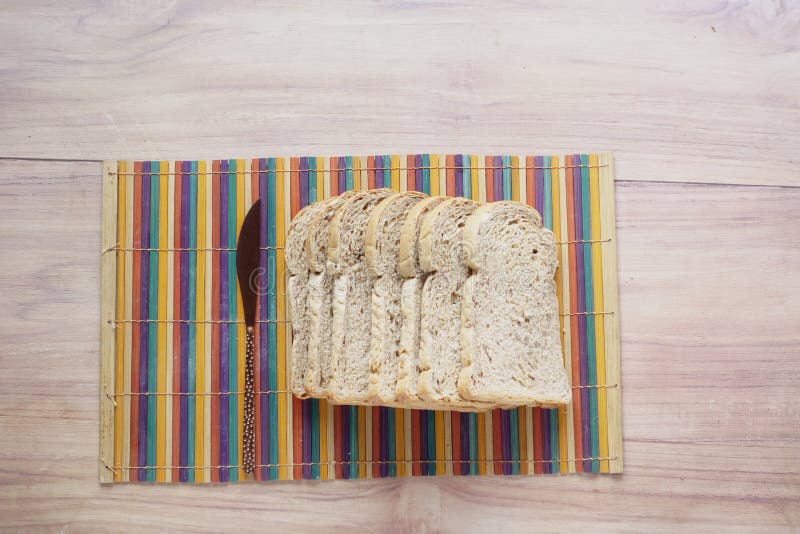 Top View of Stack of Baked Bread on Table Stock Photo - Image of bake ...