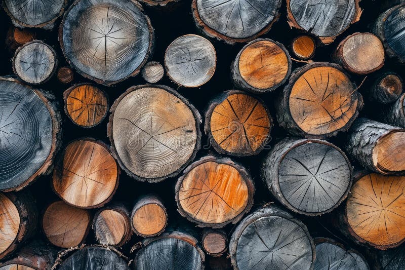 Stacked Timber Logs Pattern Background Stock Illustration ...