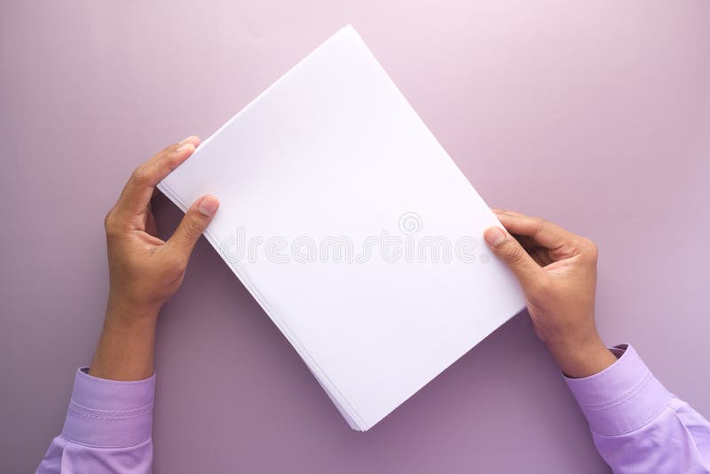 Top View of Stack of Empty Paper on Table Stock Photo - Image of ...