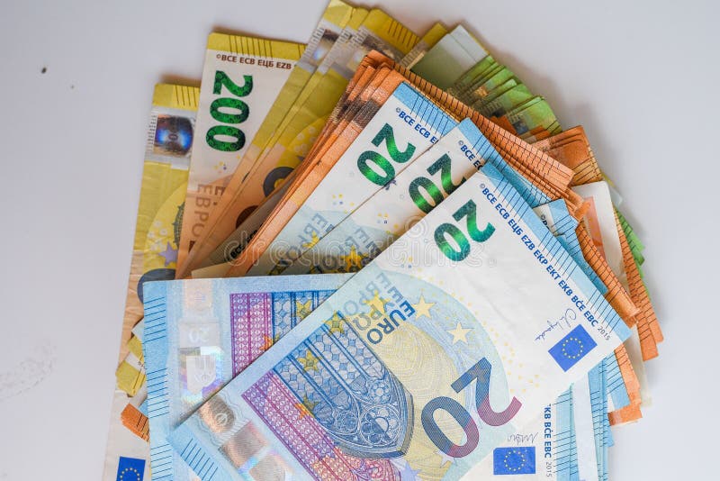 Top View of a Stack of Euro Banknotes Stock Image - Image of savings ...