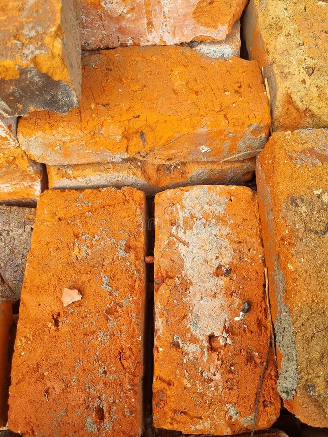 Top View of Stack Old Red Brick on a Construction Site. Stock Photo ...