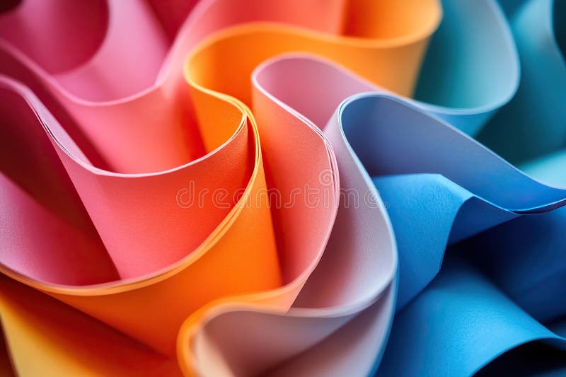 Top View Standing Sheets Thick Colored Paper Abstract Background Pages ...