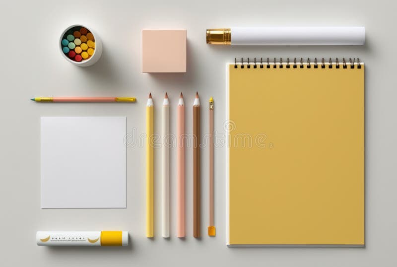 Top View of Stationary Object on White Background Stock Illustration ...
