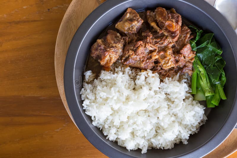 Top View Steamed Pork with Rice Stock Image - Image of cooked, steamed ...