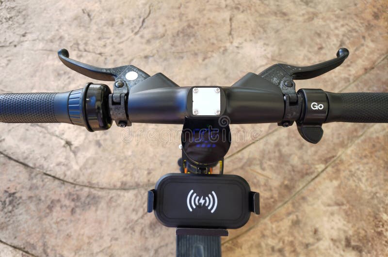 Top View of the Steering Wheel of an Electric Scooter Stock Image ...