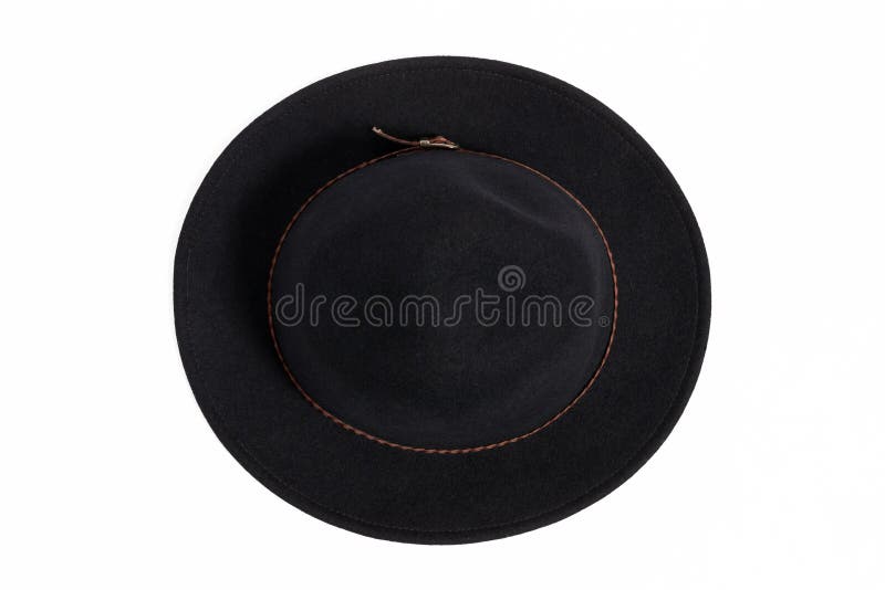 Top View Stilish Black Hat for Women, Isolated White Background Stock ...