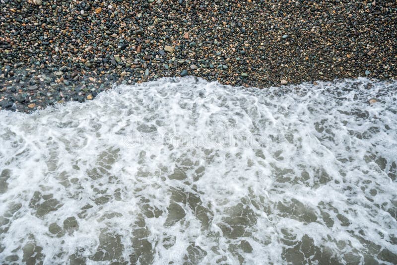Top View of Stone Beach with Small Waves Stock Image - Image of coast ...