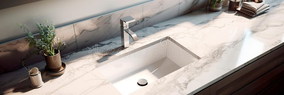 Top View of a Stone Ceramic Countertop with a Textured Surface in a ...