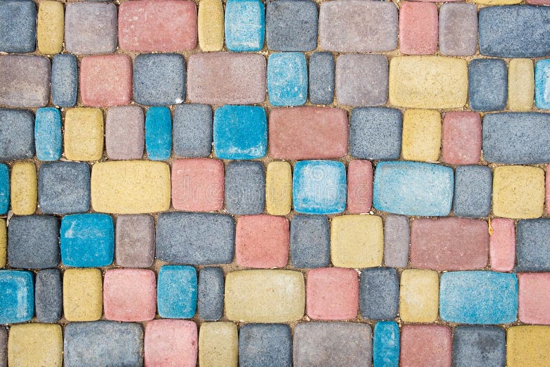 Top View of the Stone Pavement of Multi-colored Stones Stock Image ...