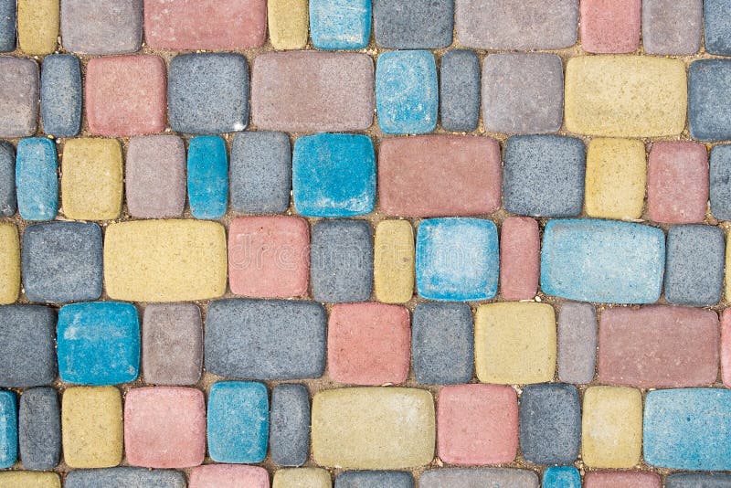 Top View of the Stone Pavement, Stones of Different Sizes and Colors ...