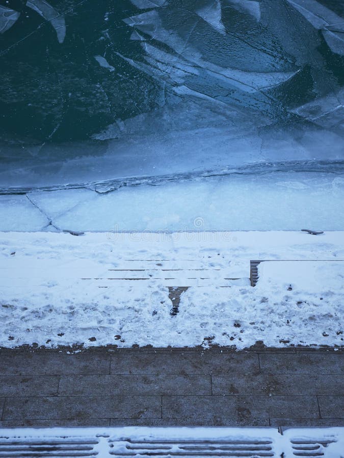 Top View of Stone Wall into Frozen Water Stock Image - Image of brick ... Top View of Stone Wall into Frozen Water Stock Image - Image of brick ...