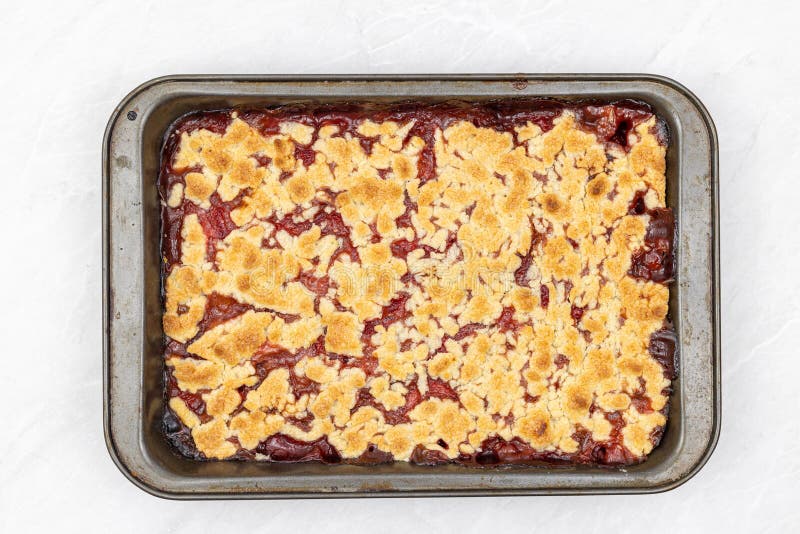 Top View of Strawberry Cake Baked in the Baking Tray Stock Image ...