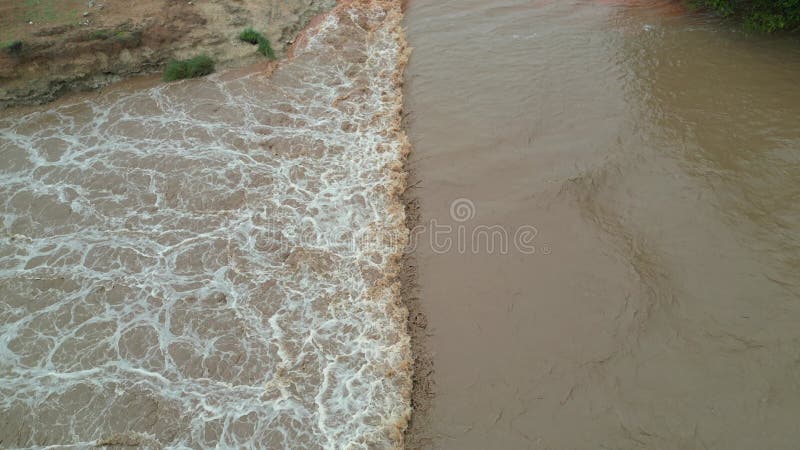 Top View of a Stream with Foam of a Flood River in Namibia Stock ...