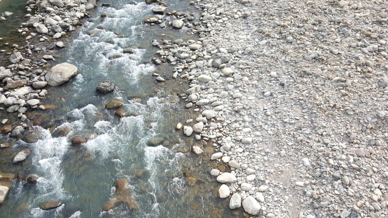 Top View of Stream Side and White Rock Beach Stock Image - Image of ...