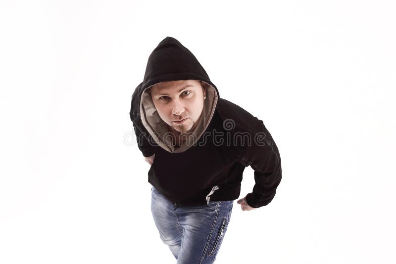 Top View. Stylish Rapper Guy Looking at Camera Stock Image - Image of ...