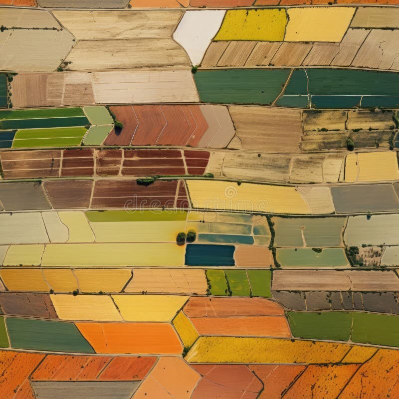 Top View of Summer Farmers Fields Stock Illustration - Illustration of ...