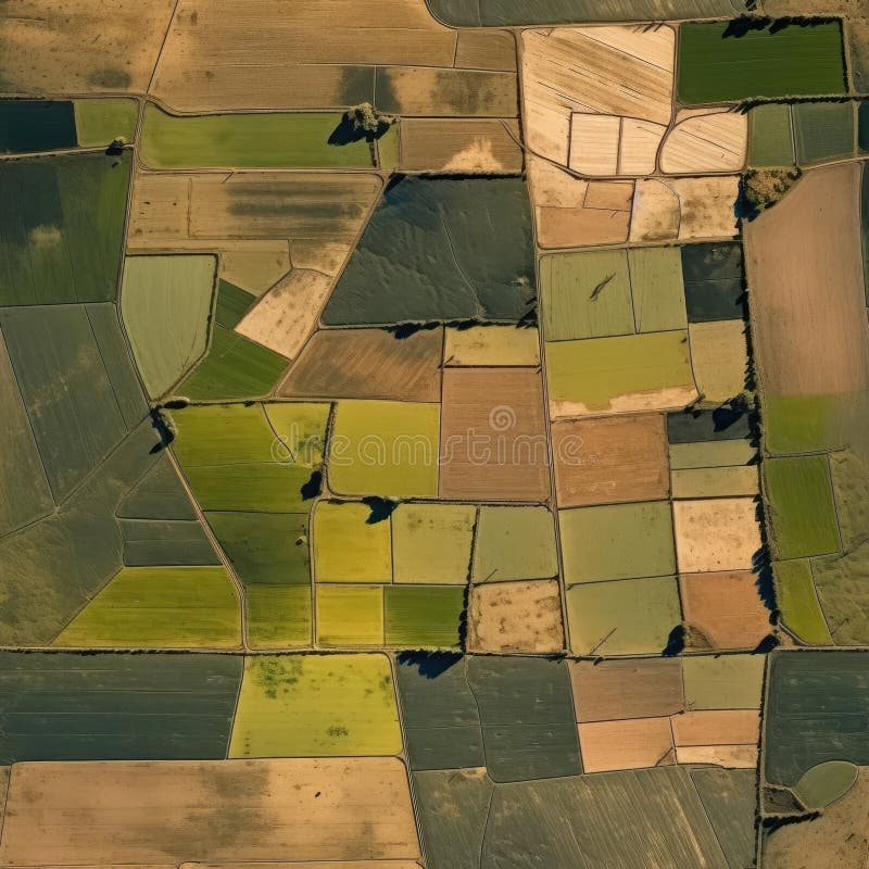 Top View of Summer Farmers Fields Stock Illustration - Illustration of ...