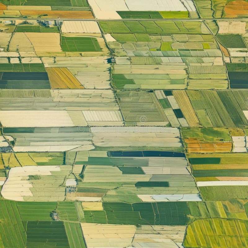 Top View of Summer Farmers Fields Stock Illustration - Illustration of ...