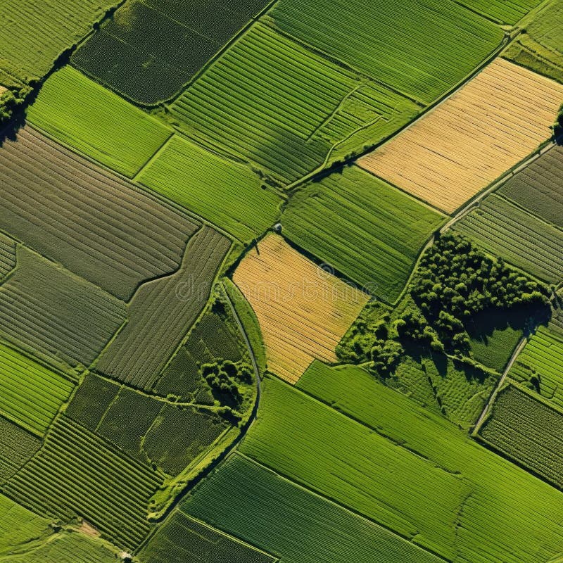 Top View of Summer Farmers Fields Stock Image - Image of farming ...