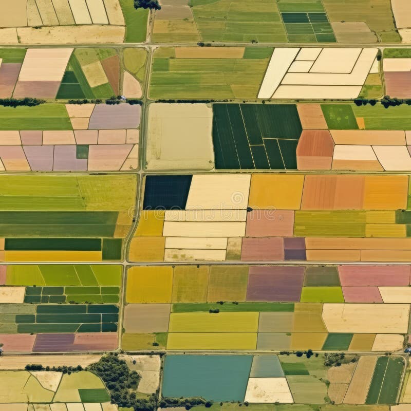 Top View of Summer Farmers Fields Stock Illustration - Illustration of ...