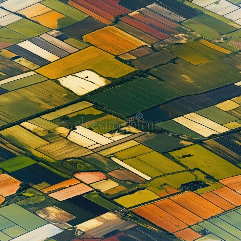 Top View of Summer Farmers Fields Stock Illustration - Illustration of ...