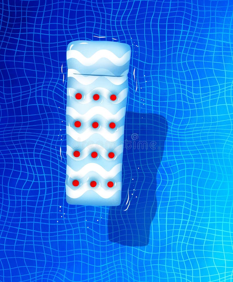 Top View Illustration of Pool Raft Stock Illustration - Illustration of ...