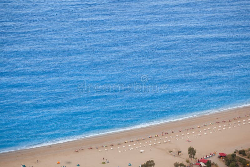 Top View of Sunny Sea Beach in Turkey Oludeniz Stock Image - Image of ...