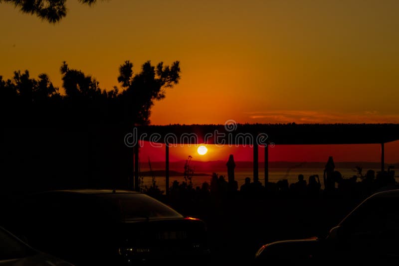 Top View of Sunset from Devil S Table Editorial Stock Image - Image of ...