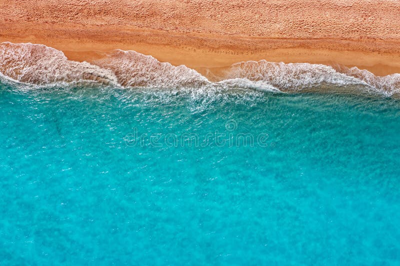 Top View of the Surf Line on the Beach Stock Photo - Image of light ...