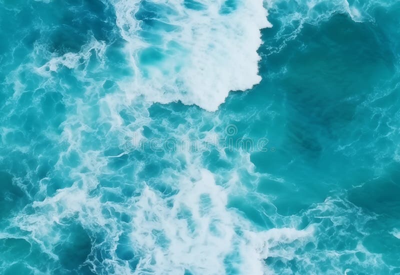 Top View of Surface Blue Water in the Deep Sea. Abstract of Surface ...