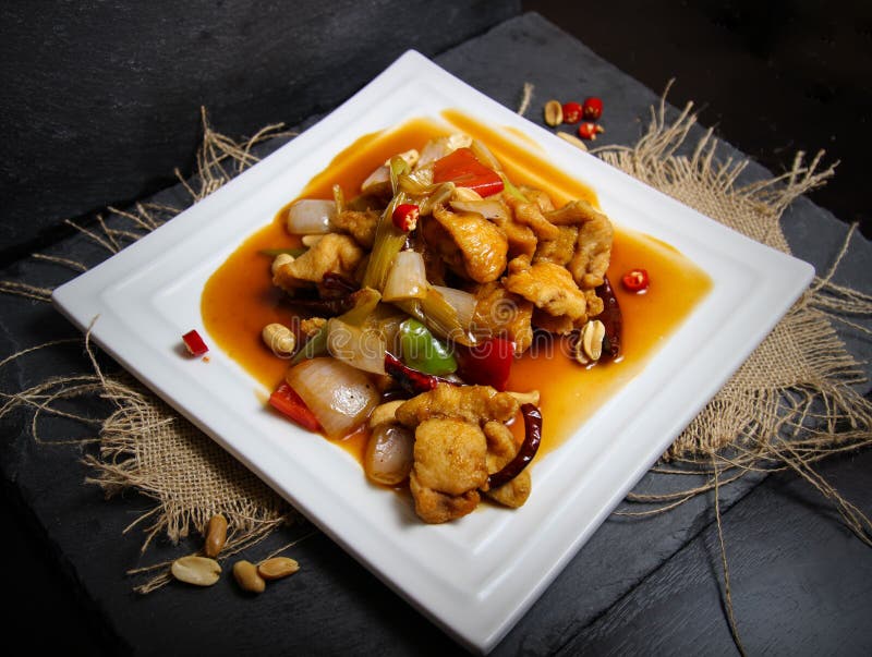 Top View of Sweet and Chili Chicken with Vegetables Stock Photo - Image ...