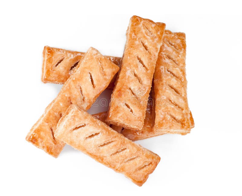 Top View of Sweet Puff Pastry on White Stock Photo - Image of brown ...