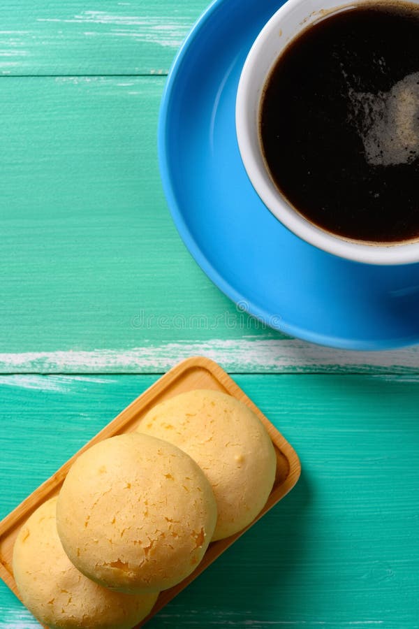 Top View Sweet Puffs and Cup of Coffee Stock Image - Image of cheese ...