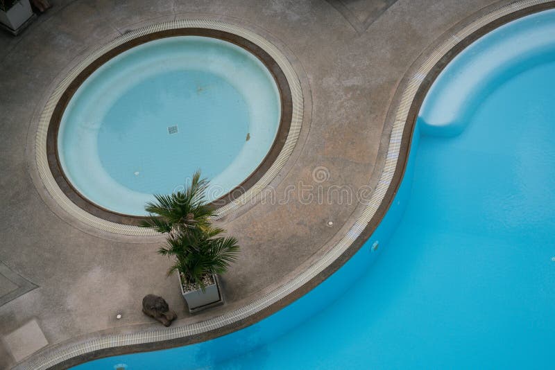 Top view of swimming pool stock photo. Image of round - 93838294