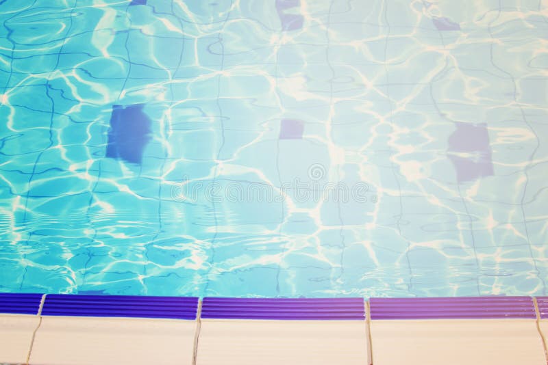 Top View of Swimming Pool and Wooden Deck Background. Stock Photo ...