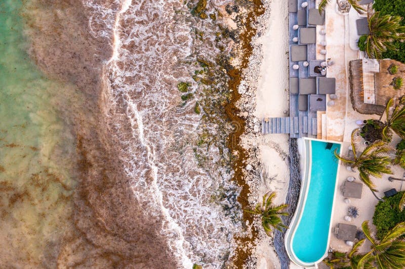 Top View of Swimming Pool on the Cliff Edge Stock Photo - Image of land ...