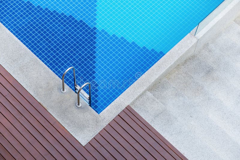 Top View of Swimming Pool with Stairs Stock Photo - Image of ...