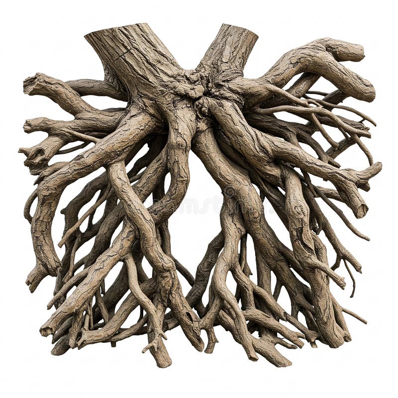 Top View of Symmetrical Root Structure on White Stock Illustration ...