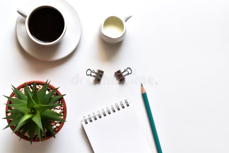 Top View Table Desk in Office with Copy Space, Concept New Ideas ...