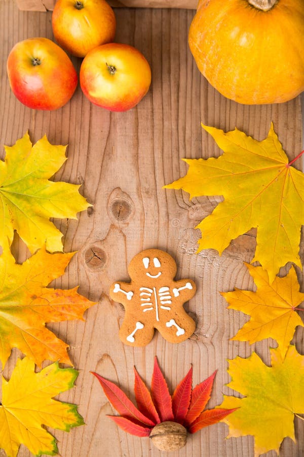 Top View of the Table is the Gingerbread Man Skeleton. Stock Image ...