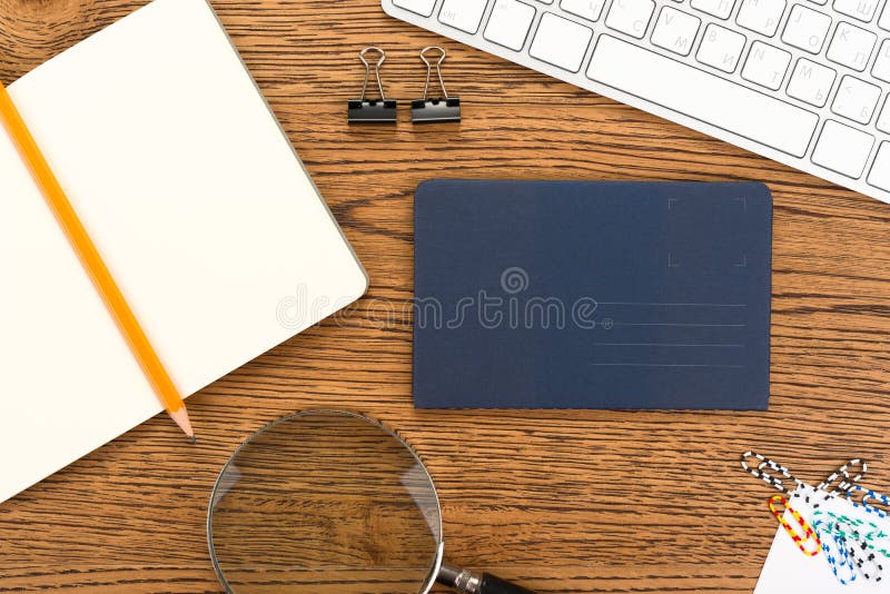 Top View of the Table with Office Accessories Stock Image - Image of ...