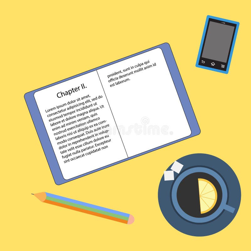 Top View of a Table with Things Stock Vector - Illustration of graphic ...