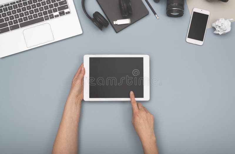 Top View Responsive Design Mockup Stock Image - Image of browser ...