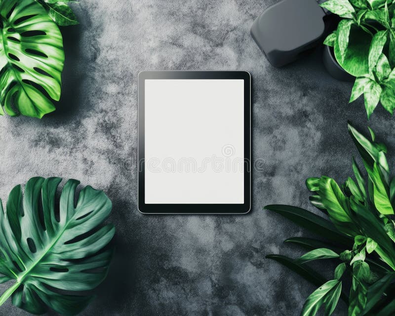 Top View of a Tablet Mockup with a Clipping Path. Modern Tablet Display ...