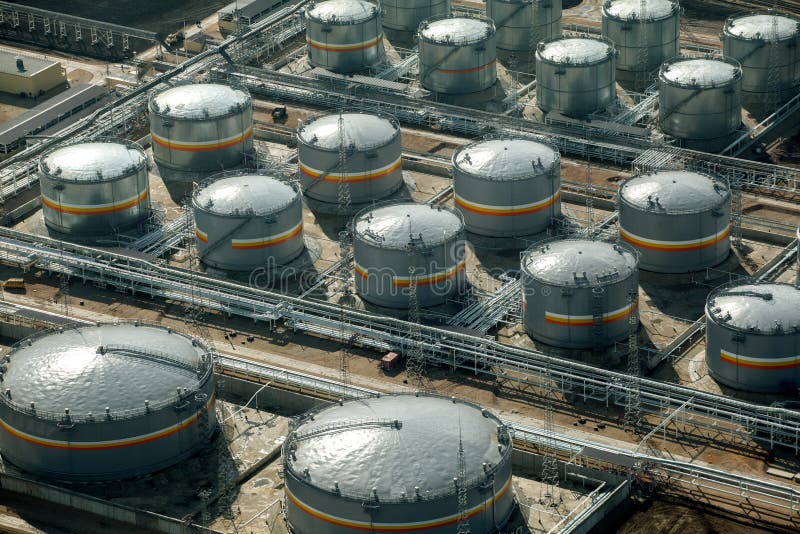 Top View of Tanks on Factory Stock Photo - Image of metal, load: 62049240