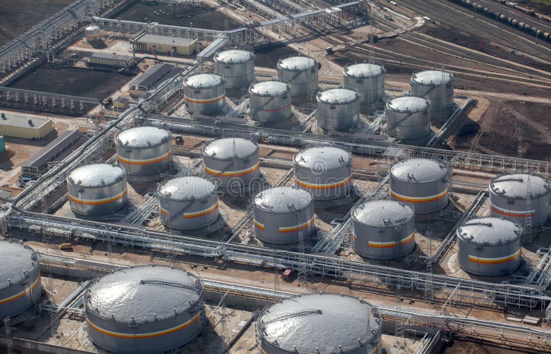 Top View of Tanks on Factory Stock Photo - Image of huge, industry ...